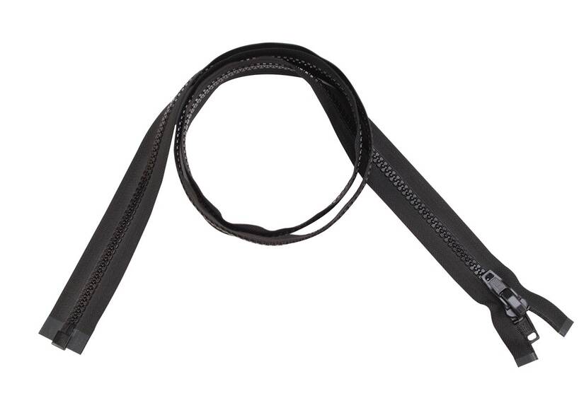 YKK VISLON Profile zip-fastener 10V with open end black, 200 cm
